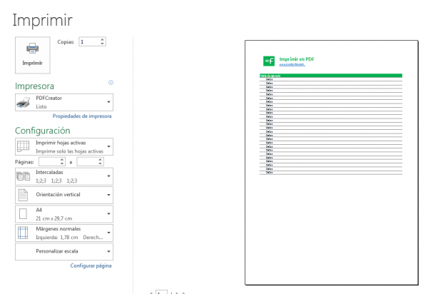 Imprimir Excel en PDF - Excel y VBA