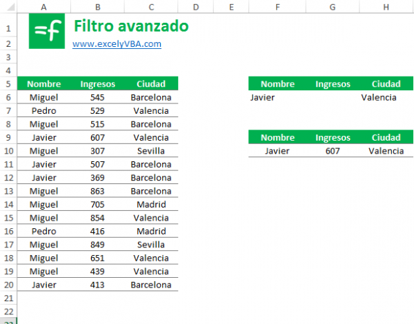 Filtro avanzado en Excel - Excel y VBA