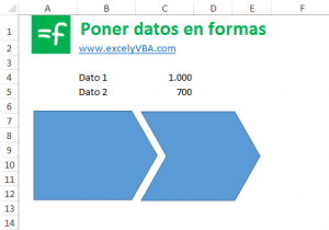 Insertar datos de celdas en formas en Excel- Excel y VBA
