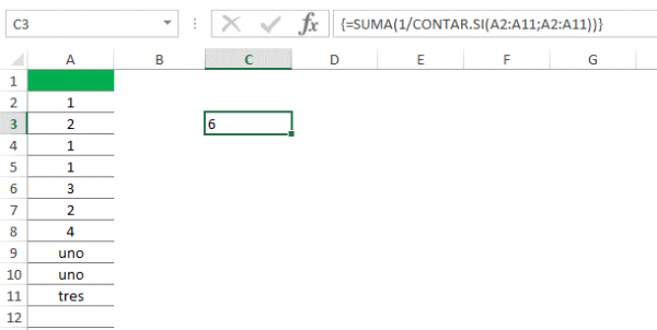 Contar valores distintos en Excel - Excel y VBA Contar valores distintos en Excel - Excel y VBA