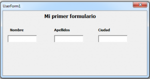 Conectar un formulario de VBA con Excel - TextBox