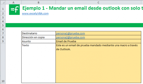Enviar emails desde Excel usando VBA